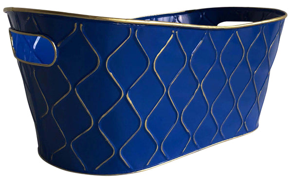 Double 6" Royal Blue Metal Planter | Gift Baskets & Containers