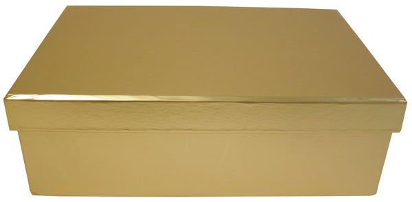 9.5" Gold Paperboard Box With Lid | Gift & Storage Containers Wholesale